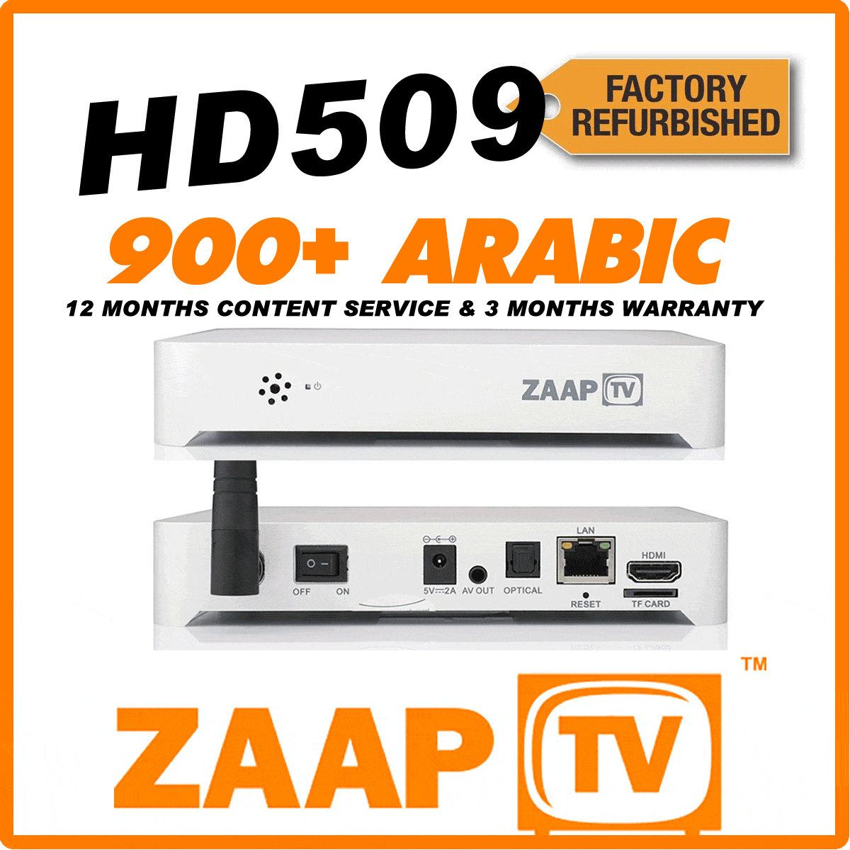 GlobeTV.com.au - ZAAPTV HD509 Used Device - 12 Months Subscription ...